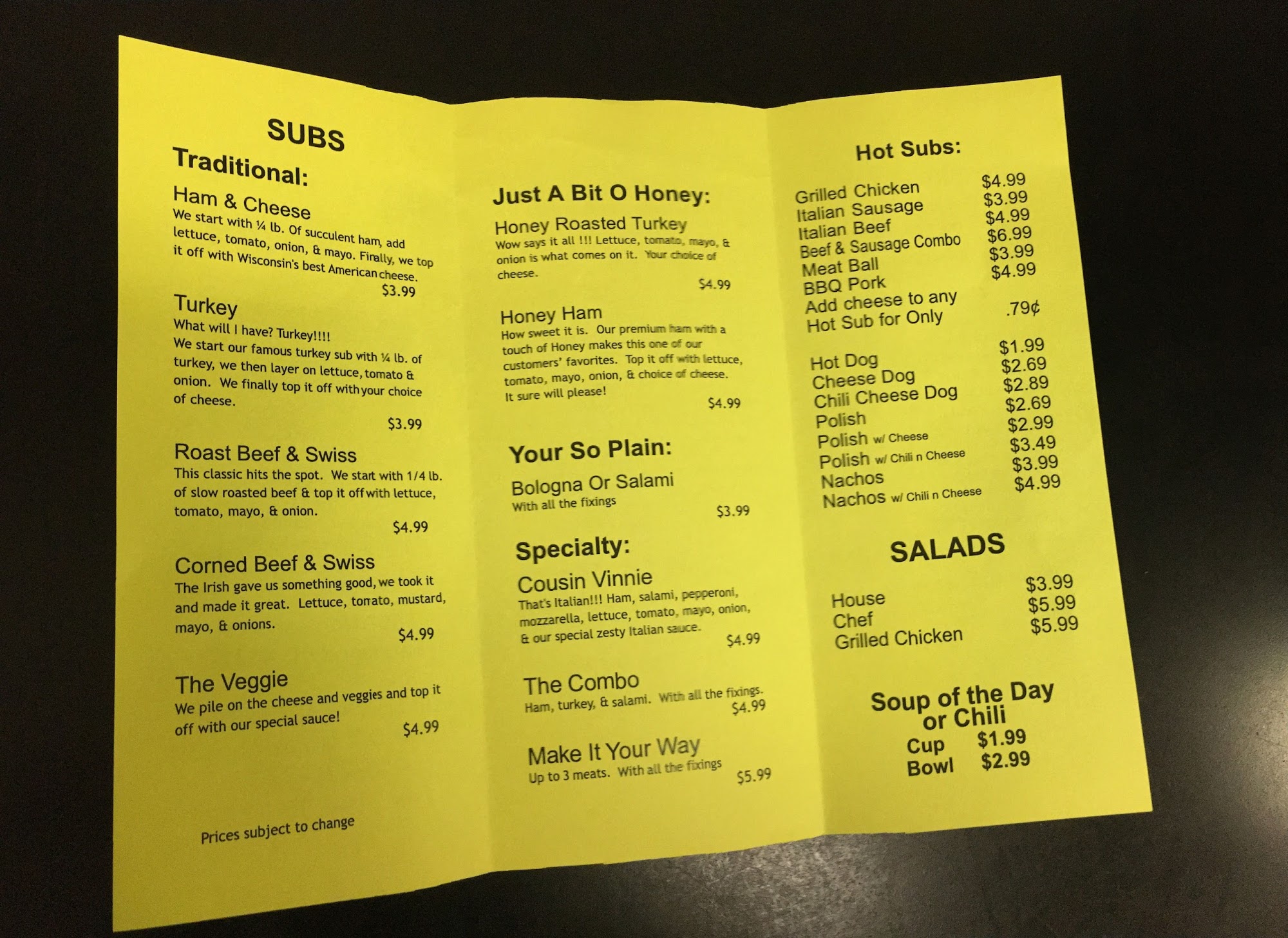 Cousin Vinny's Deli & The Sub Hub, Hammond - Menu, Reviews (101 ...