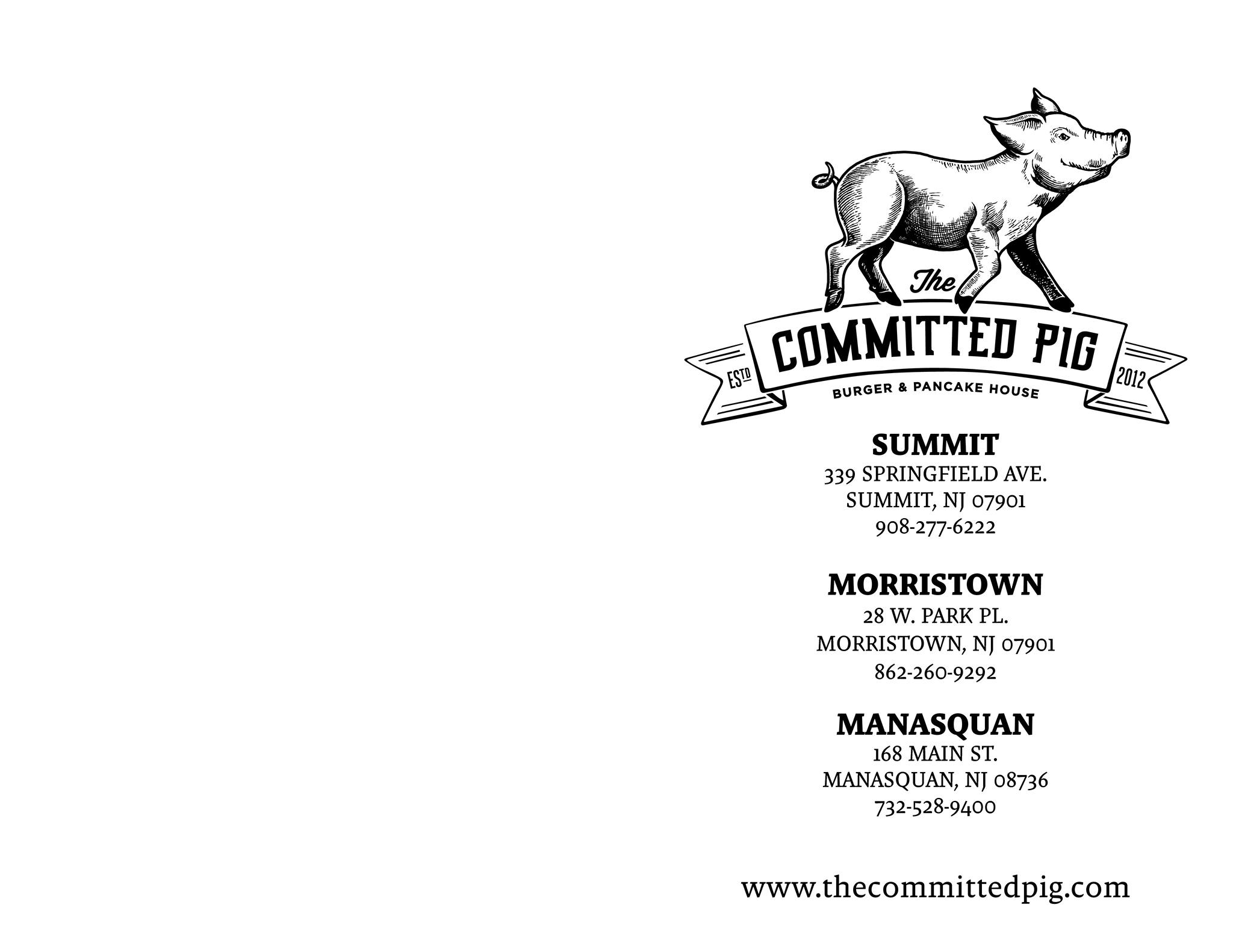 Menu for The Committed Pig, Morristown, NJ - Restaurantji