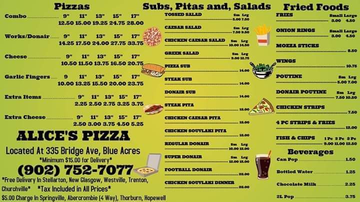 Alice's Pizza, New Glasgow - Menu, Reviews (75), Photos - Restaurantji