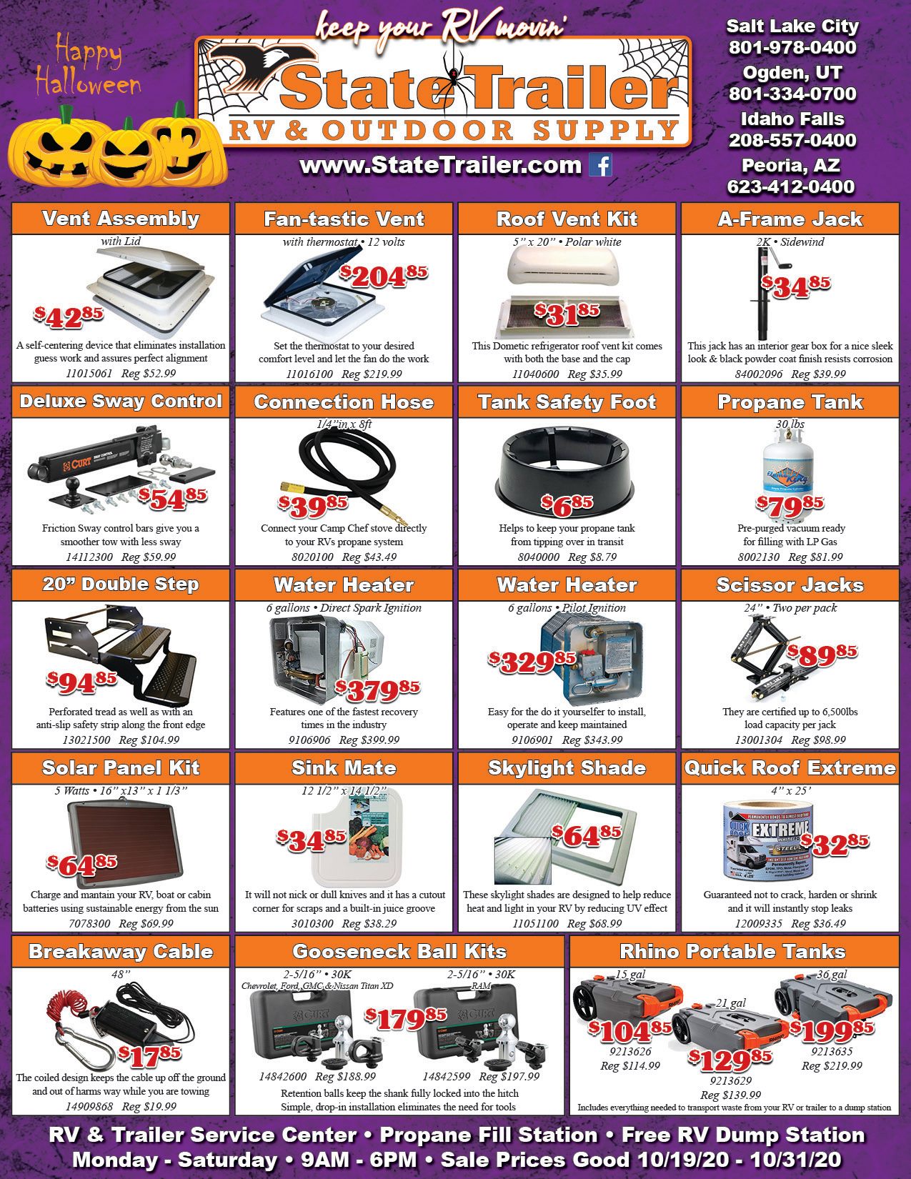 STATE TRAILER RV & OUTDOOR SUPPLY - Salt Lake City UT - Hours ...